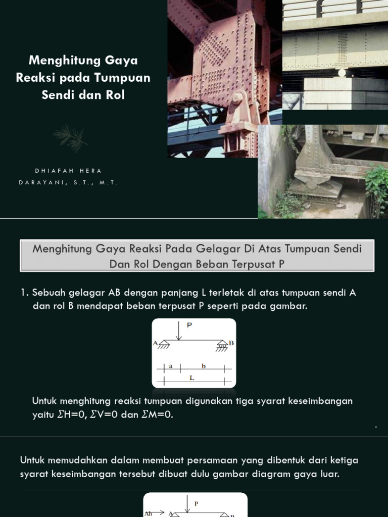 Menghitung Gaya Reaksi Pada Tumpuan Sendi Dan Rol | PDF