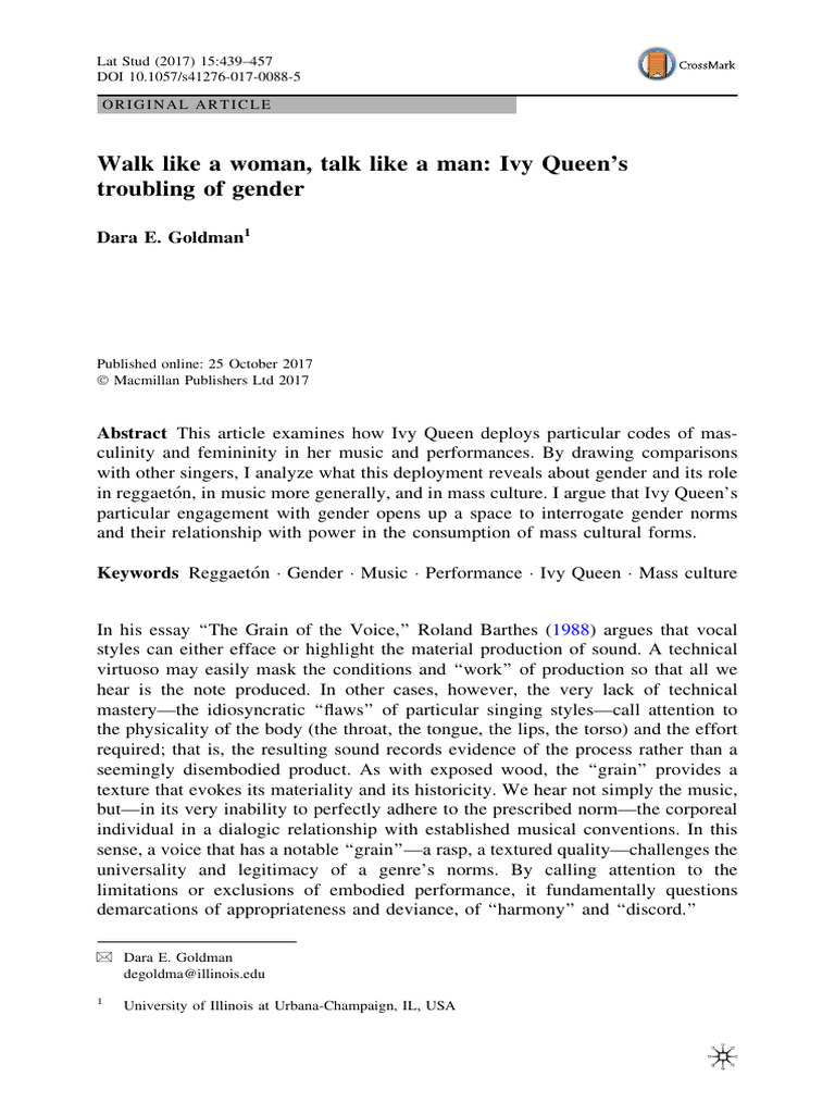 Golman Wal Like A Woman Talk Like A Man | PDF | Gender | Gender Studies