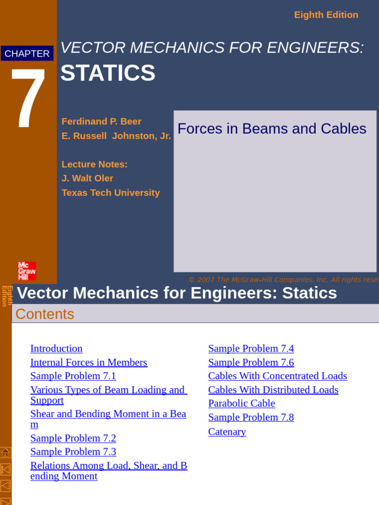 Forces in Beams and Cables Analysis | PDF | Bending | Beam (Structure)