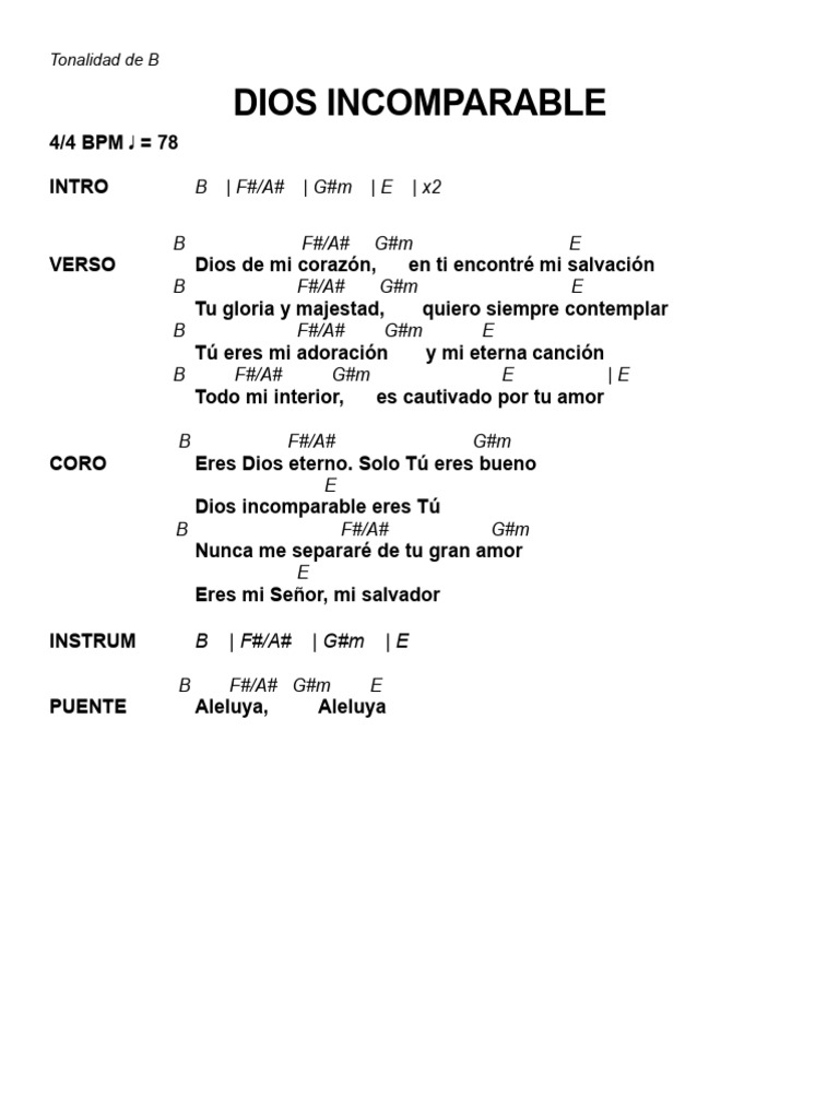 Dios Incomparable | PDF