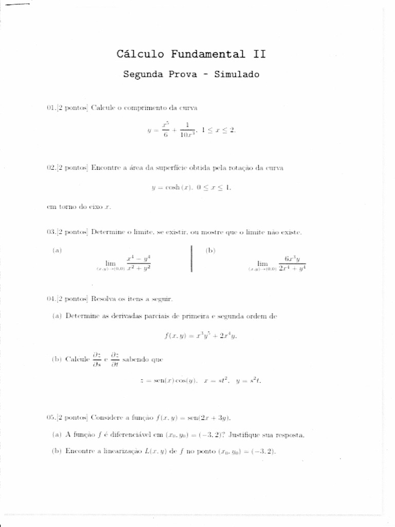 Simulado Calc | PDF