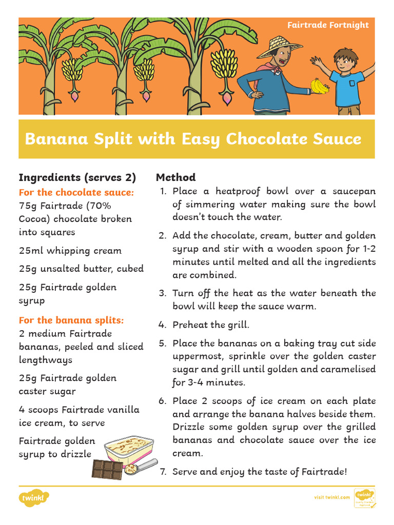 Fairtrade Fortnight - Banana Split Recipe | PDF
