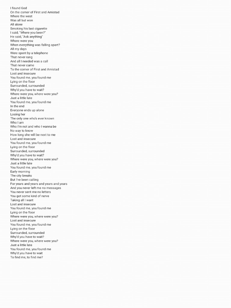 You Found Me | PDF