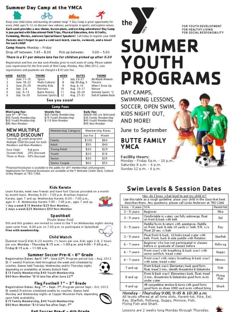 Summer Youth Programs | PDF | Ymca | Sports