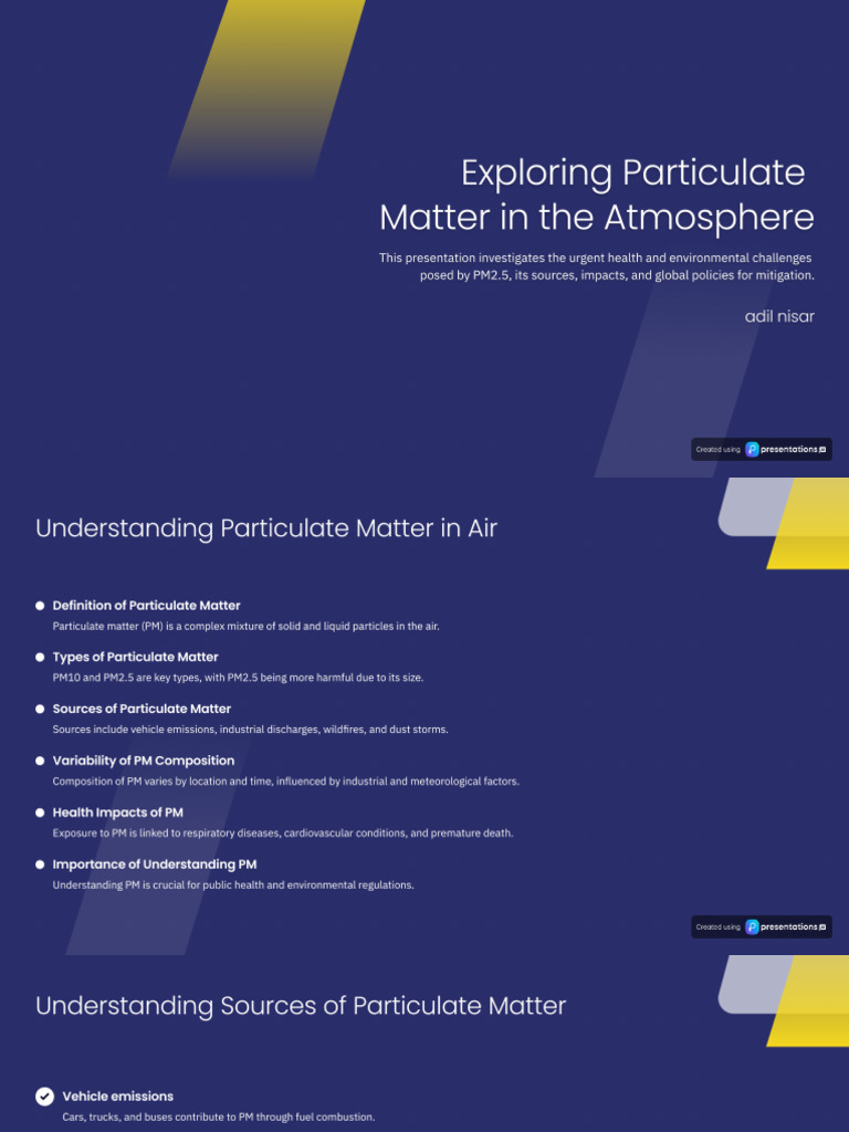 Exploring Particulate Matter in the Atmosphere (1) | PDF