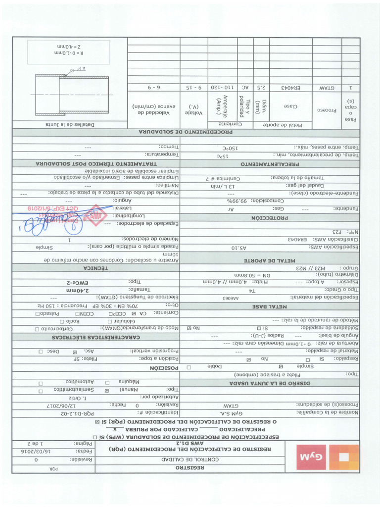 Wps PQR d1.2-02 2wpq Aluminio Gym | PDF