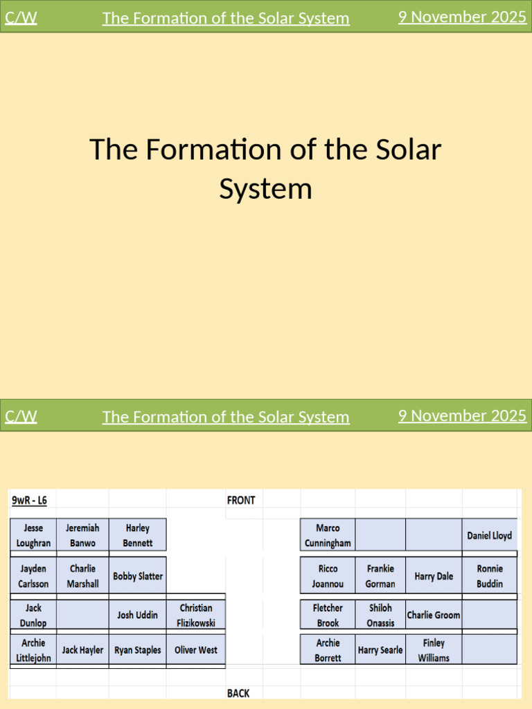 P16.1 The Formation of The Solar System | PDF | Stars | Sun