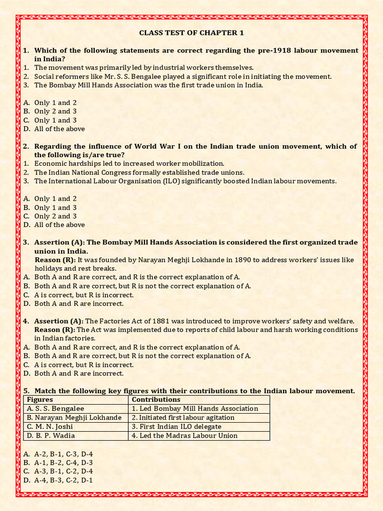 Industrial Relation Test | PDF | Labour Law | Employment
