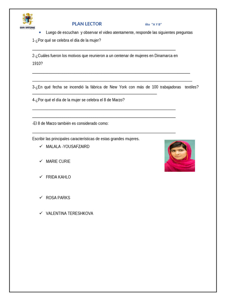 Plan Lector 6to | PDF