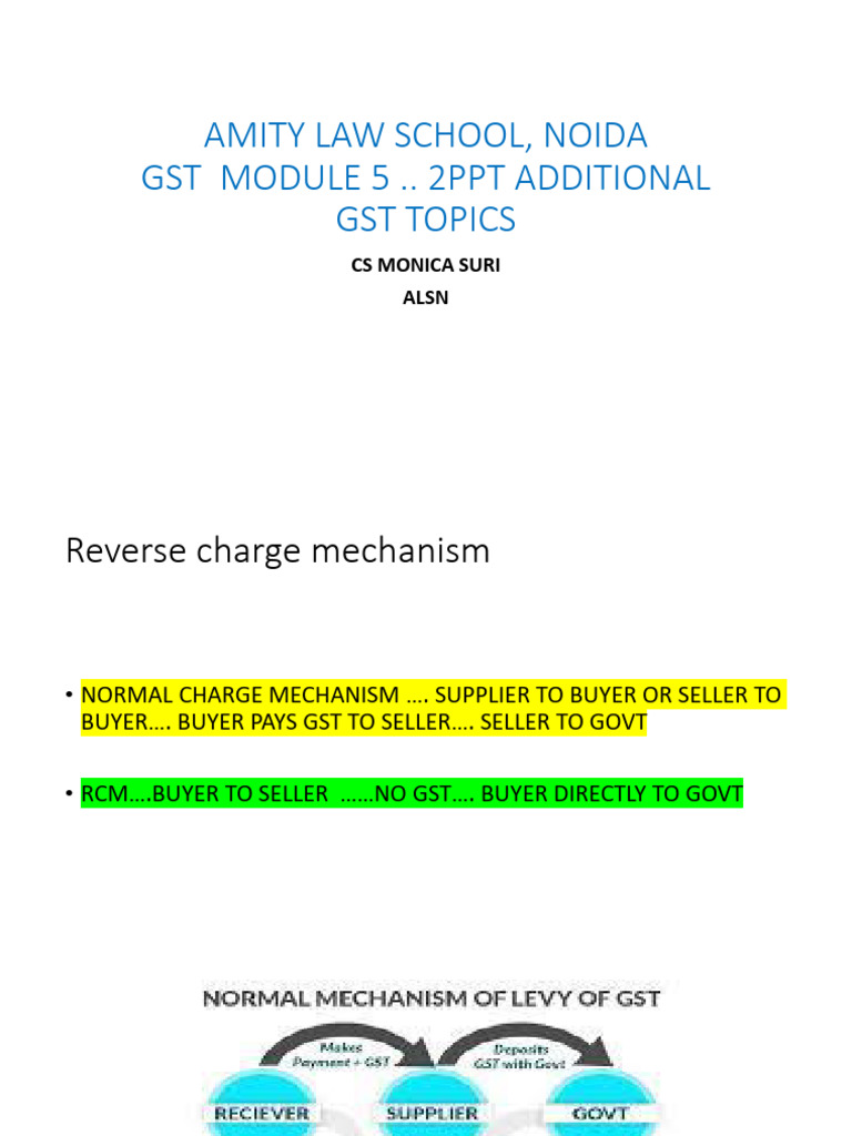 Ec Module 5 Tax 2ppt - Additional GST Topics | PDF