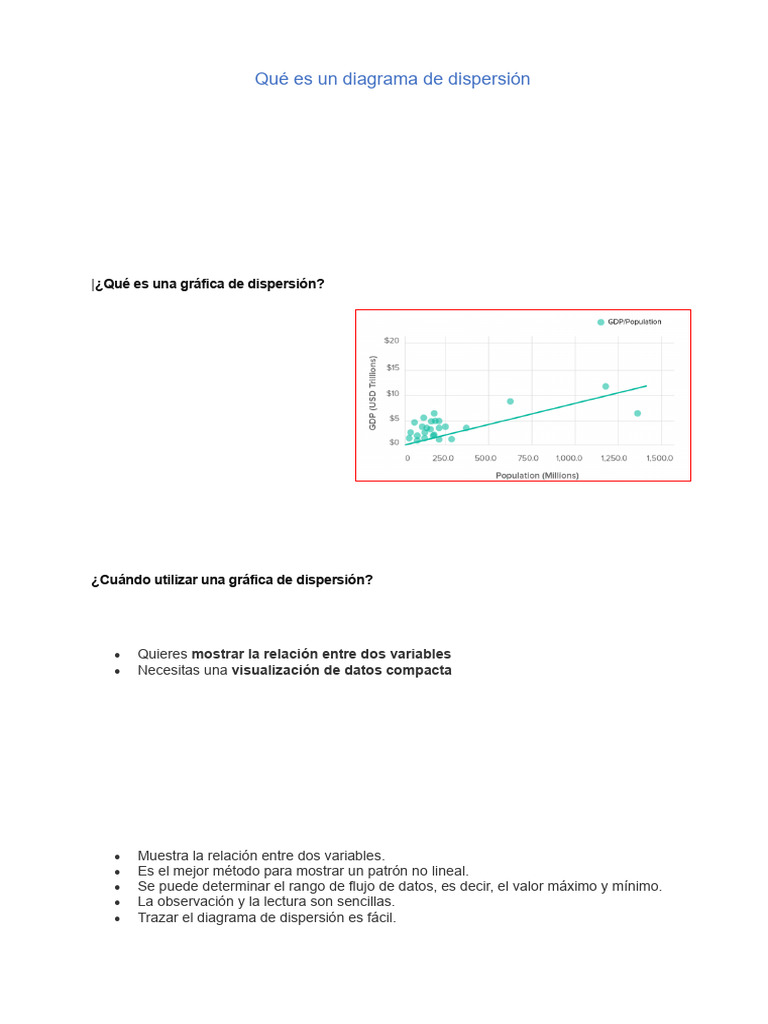Ejemplos de Diagramas de Dispersión | PDF | Gráfico de dispersión ...