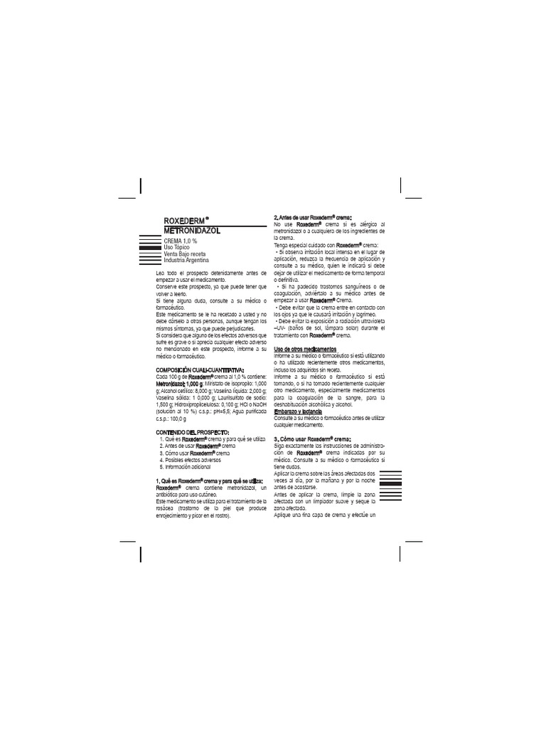 43 Roxederm | PDF | Efecto adverso | Medicamentos con receta