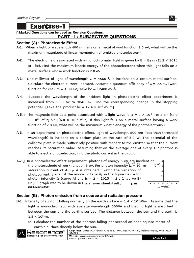 Modern Physics: Photoelectric Effect & More | PDF | Photoelectric ...