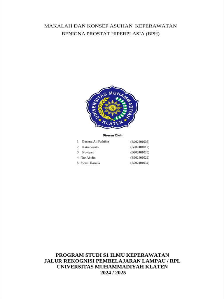 MAKALAH KONSEP ASKEP BPH_KELOMPOK 7_KEP GERONTIK | PDF