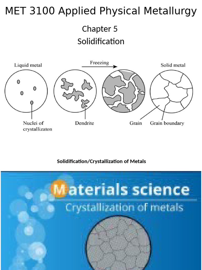 Solidification of Metals in Metallurgy | PDF