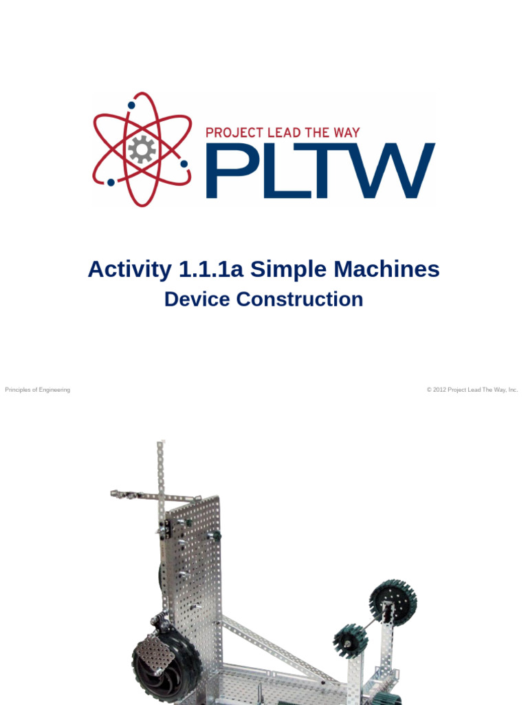 1.1.1 VEX Simple Machine Construction | PDF | Axle | Gear