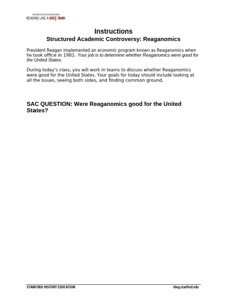 Reaganomics Student Materials - 0 | PDF | Ronald Reagan | Interest