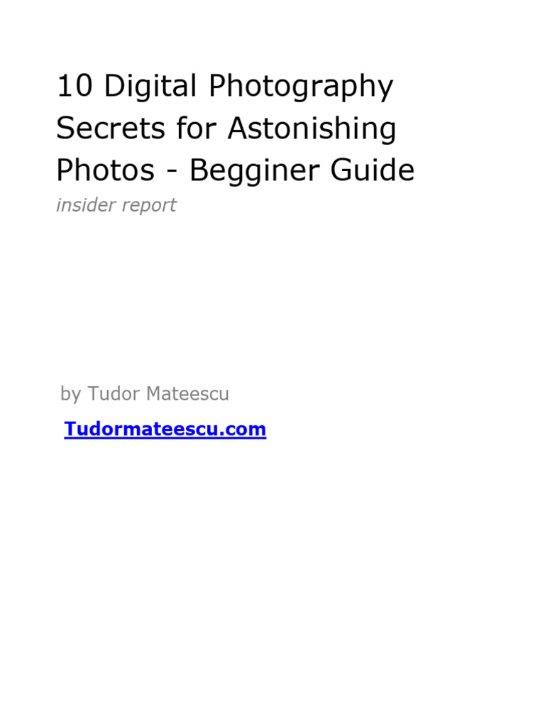 10 Secrets for Stunning Digital Photos | PDF | Shutter Speed | Digital ...