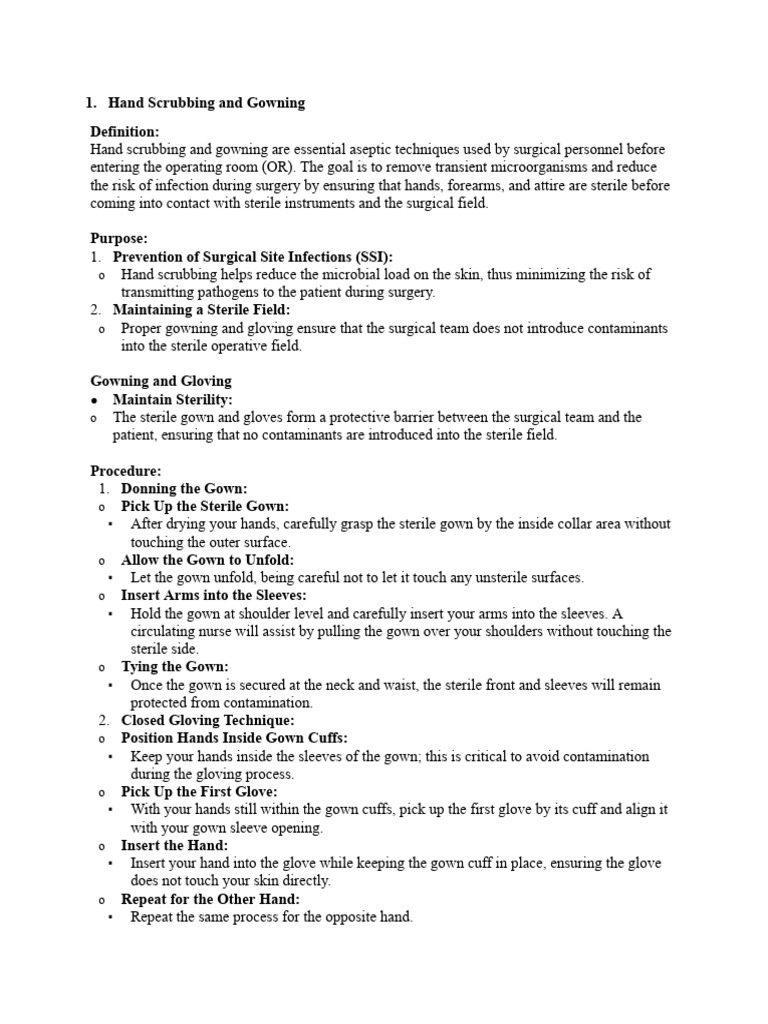 Hand Scrubbing and Gowning | PDF | Surgery | Medicine
