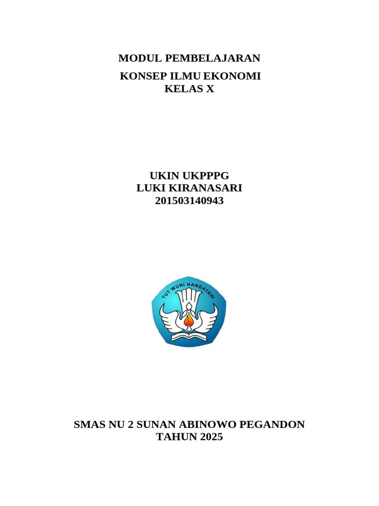 Modul Ajar X Ekonomi Luki Kiranasari 201503140943 | PDF