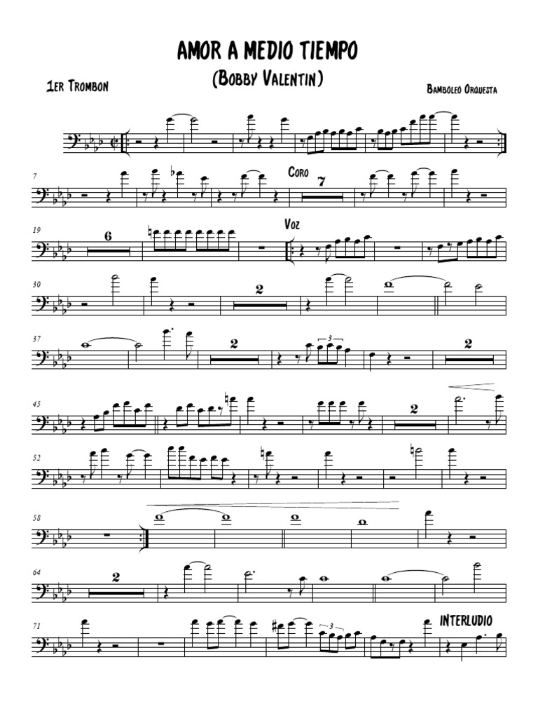 Amor a Medio Tiempo - 1er Trombon | PDF