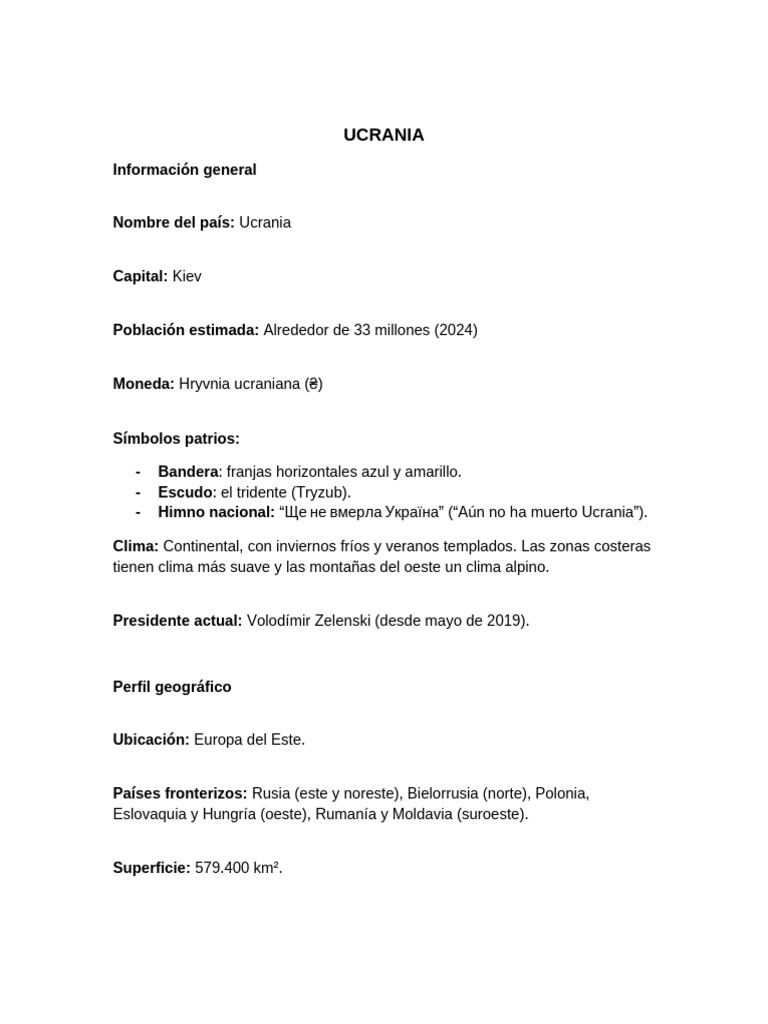 Perfil Ucrania | PDF | Ucrania | Rusia
