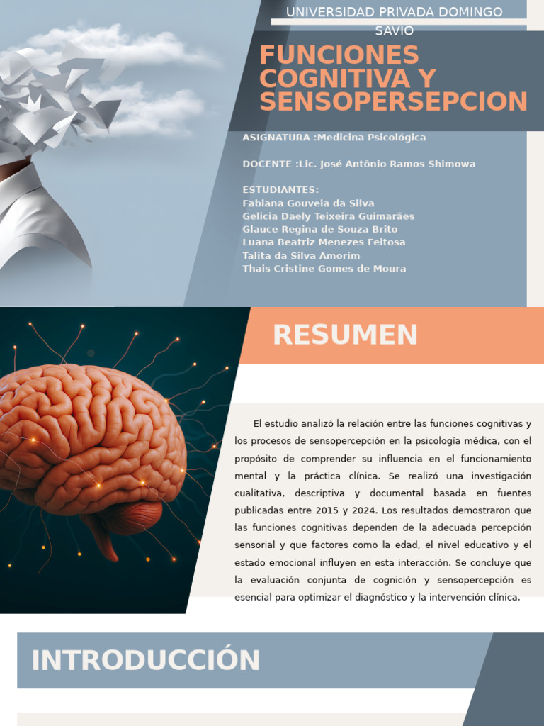 Funciones Cognitiva y Sensopersepcion.pptx-2 | PDF | Cognición | Percepción