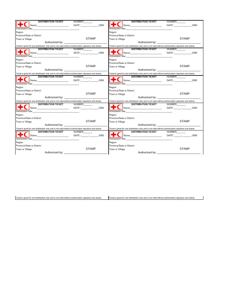 Distribution Ticket | PDF