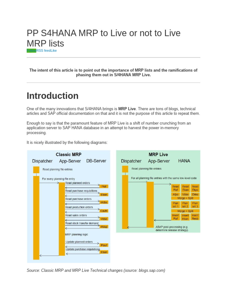 Importance of MRP Lists in MRP Live | PDF | Computing