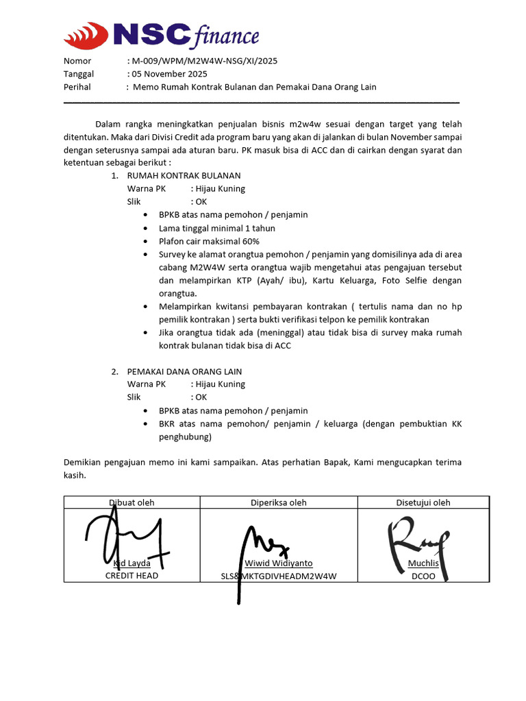 Memo Rumah KB Dan Atas Nama Bisnis m2w4w - 251105 - 180651 | PDF