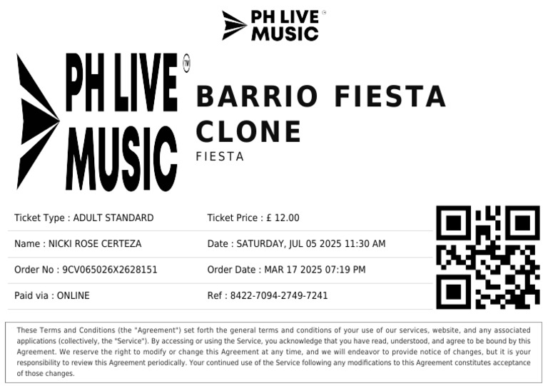 Barrio Fiesta Clone-Nicki Rose Certeza-14-Ticket | PDF