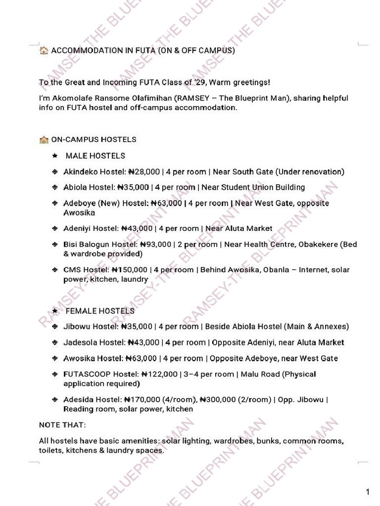 Futa Accomodation Guide by Ramsey-The Blueprint Man_pagenumber ...
