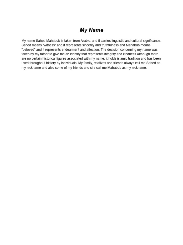 My Name | PDF