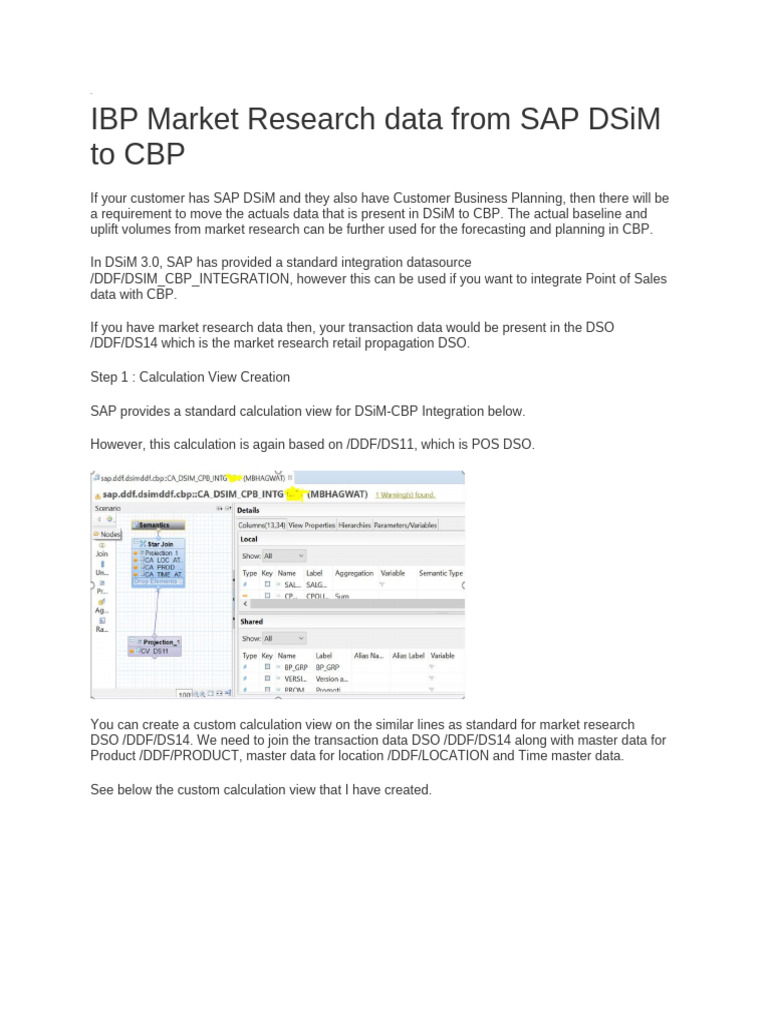IBP Integration With DSiM | PDF