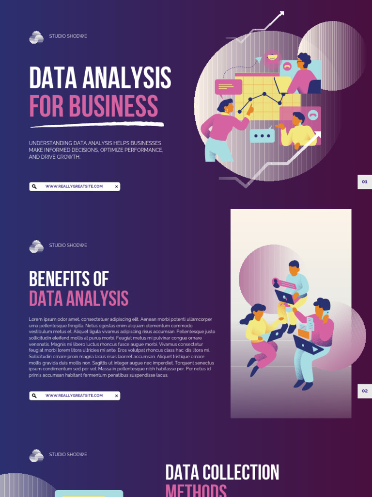 Purple Illustration Modern Data Analysis For Business Presentation ...