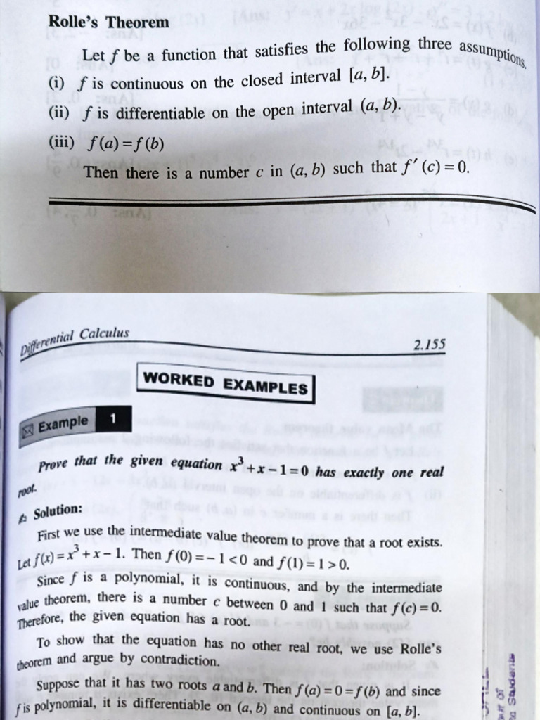 Rolle - S & Means Value Theorems | PDF