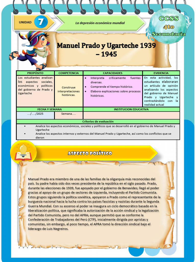 Ficha de Actividad S5 (U7) (4° Grado) - CCSS | PDF | Perú