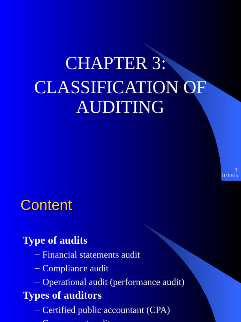 Types and Classification of Audits | PDF | Audit | Certified Public ...