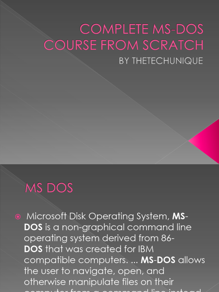 Complete Ms-Dos Course From Scratch | PDF | Computer File | Graphical ...