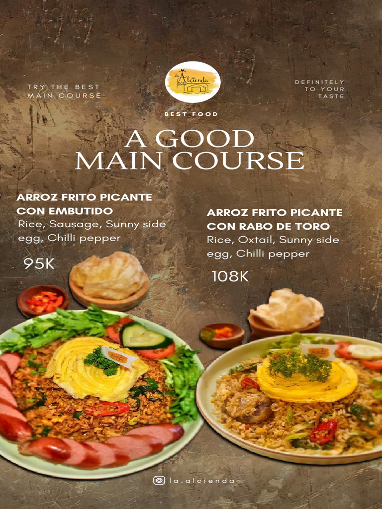 La Alcienda Menu Highlights | PDF | Coffee | Desserts