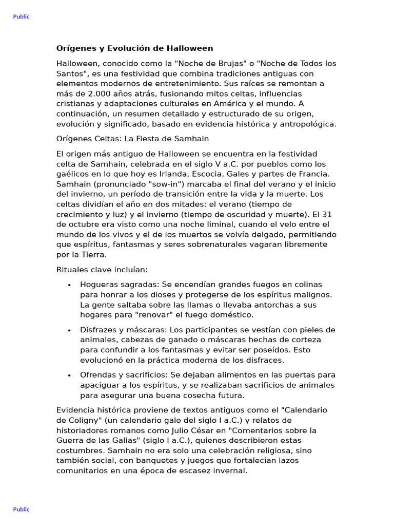Orígenes Del Halloween | PDF | Víspera de Todos los Santos