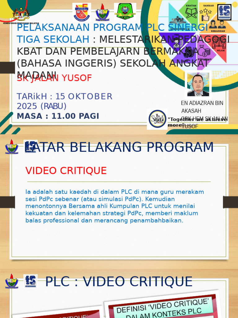 Program PLC Sinergi Tiga Sekolah 2025 | PDF