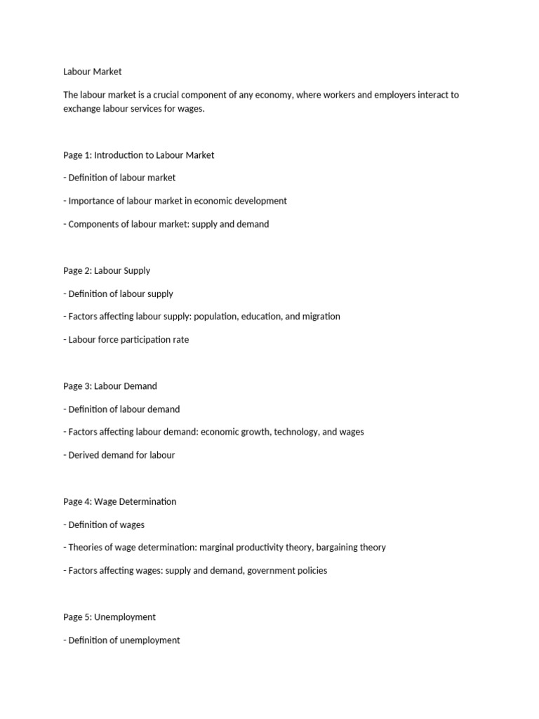 Labour Marketjjj-WPS Office | PDF | Labour Economics | Unemployment