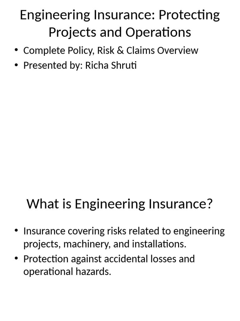 Engineering Insurance Overview and Benefits | PDF | Insurance ...