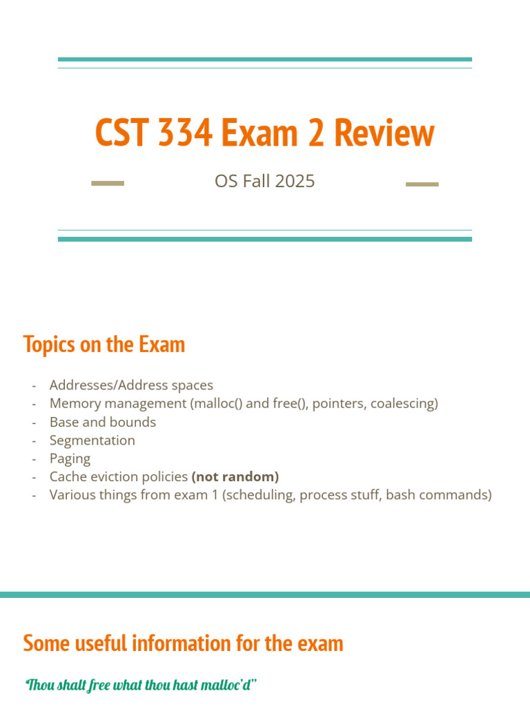 CST 334 Exam 2 Review (Fall '25) | PDF | Computer Programming ...