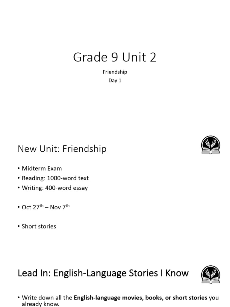 Grade 9 Friendship Unit Overview | PDF | Plot (Narrative)