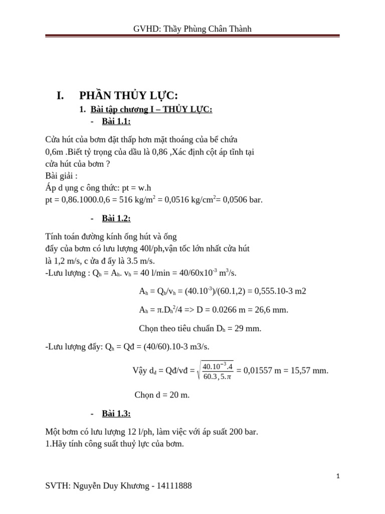 Bai Tâp Thuy Luc | PDF