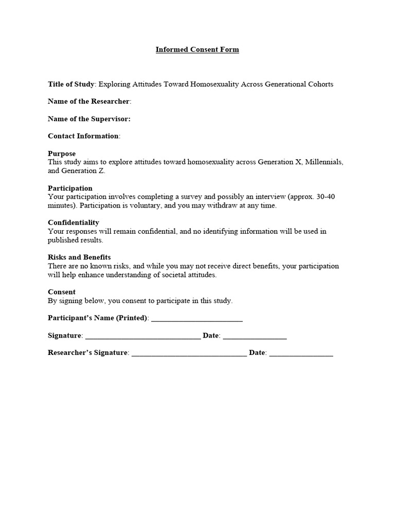 Informed Consent for Attitude Study | PDF