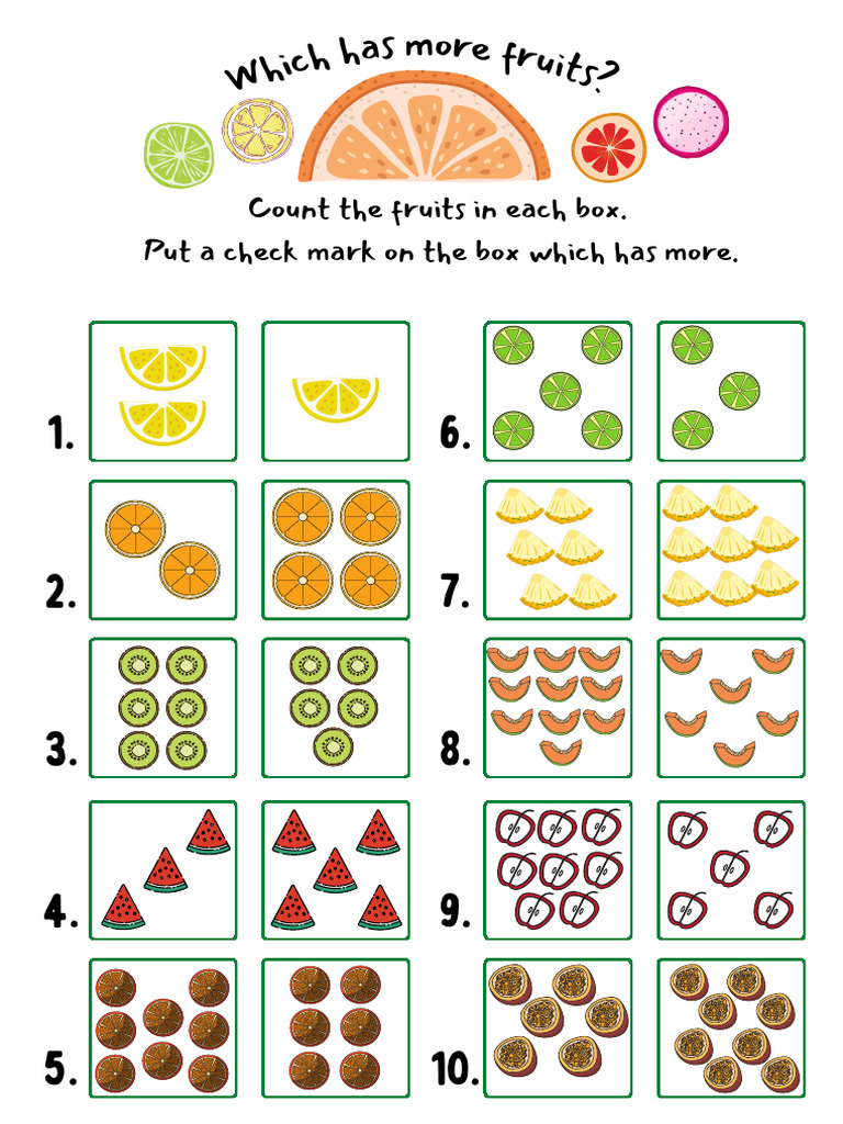 Fruit Counting Activity Guide | PDF