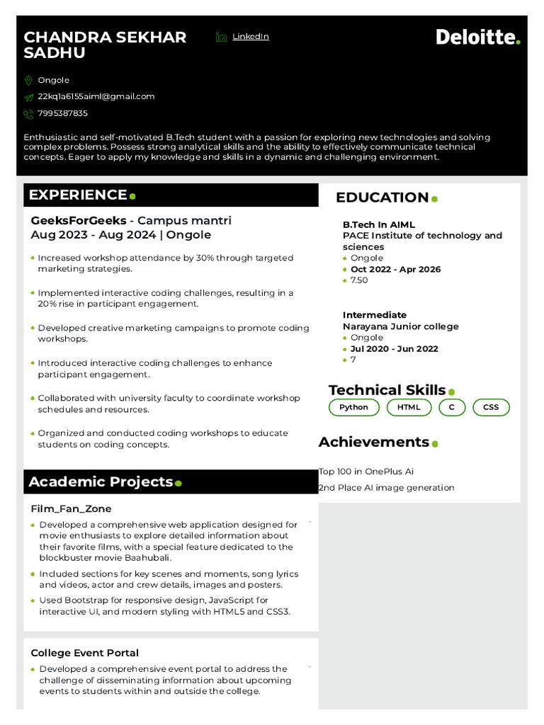 Resume-document (2) | PDF | Computer Programming | Computing